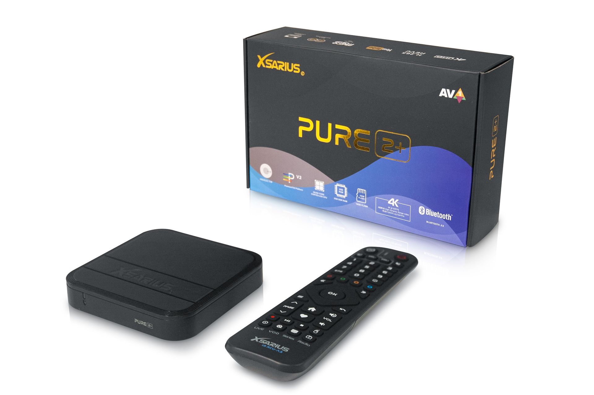 Xsarius PURE 2+ 4K Android 11 OTT 4K UHD IPTV Player H.265 HEVC Wlan | 13852