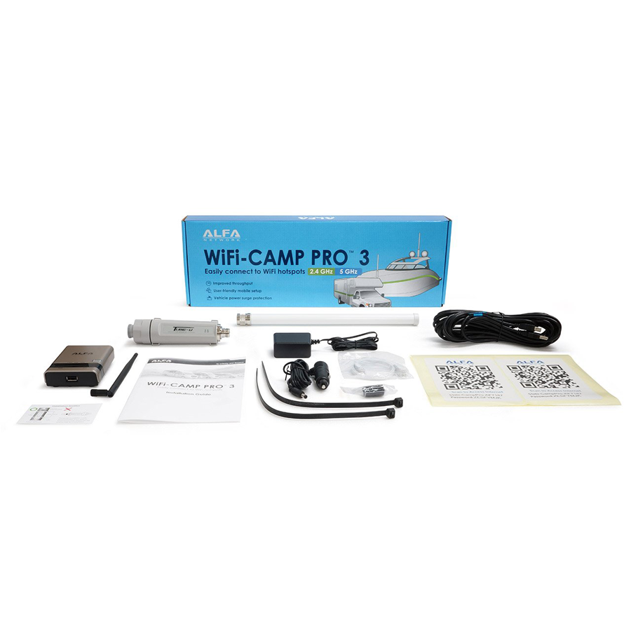 ALFA WiFi Camp-Pro 3 Dual Band WLAN Range Extender Kit, 2.4 & 5 GHz 300 ...