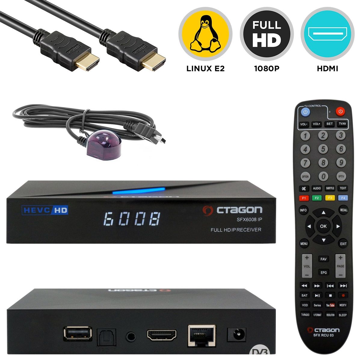 Octagon SFX6008 IP WL Full HD IP-Receiver (Linux E2 & Define OS, 1080p ...