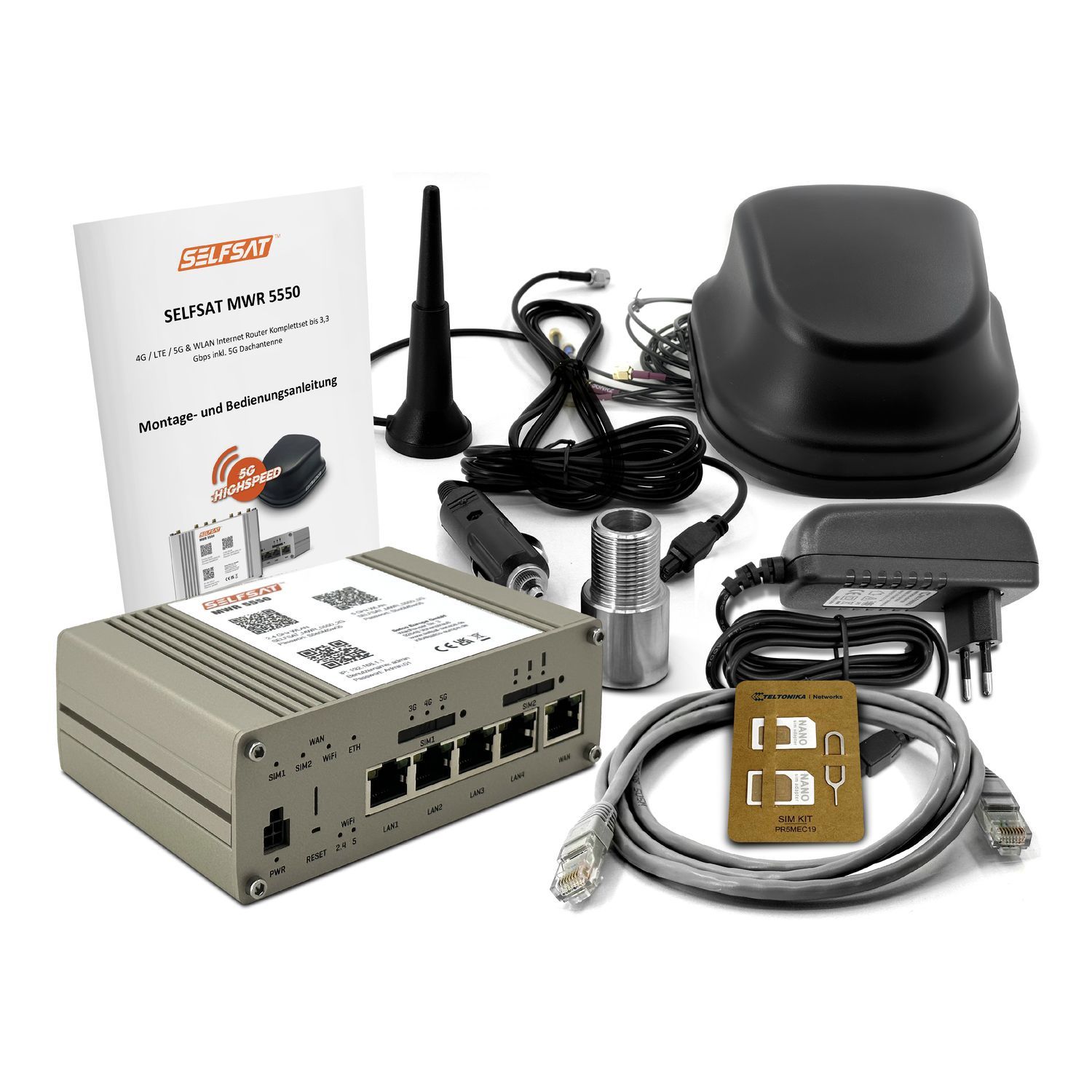 SELFSAT MWR 5550 ( 4G / LTE / 5G & WLAN Internet Router bis 3,3 Gbps ...