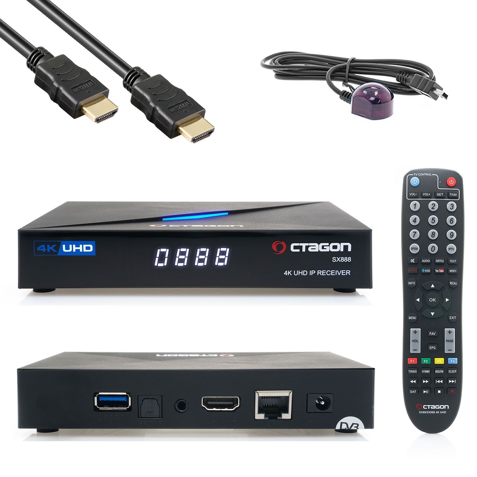 OCTAGON SX888 4K V2 WL ULTRA HD IP HDMI USB H.265 Stalker Multistream ...